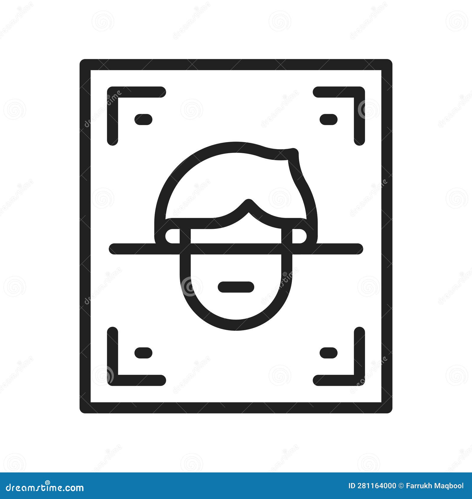 Face Scan Icon Image. stock vector. Illustration of line - 281164000
