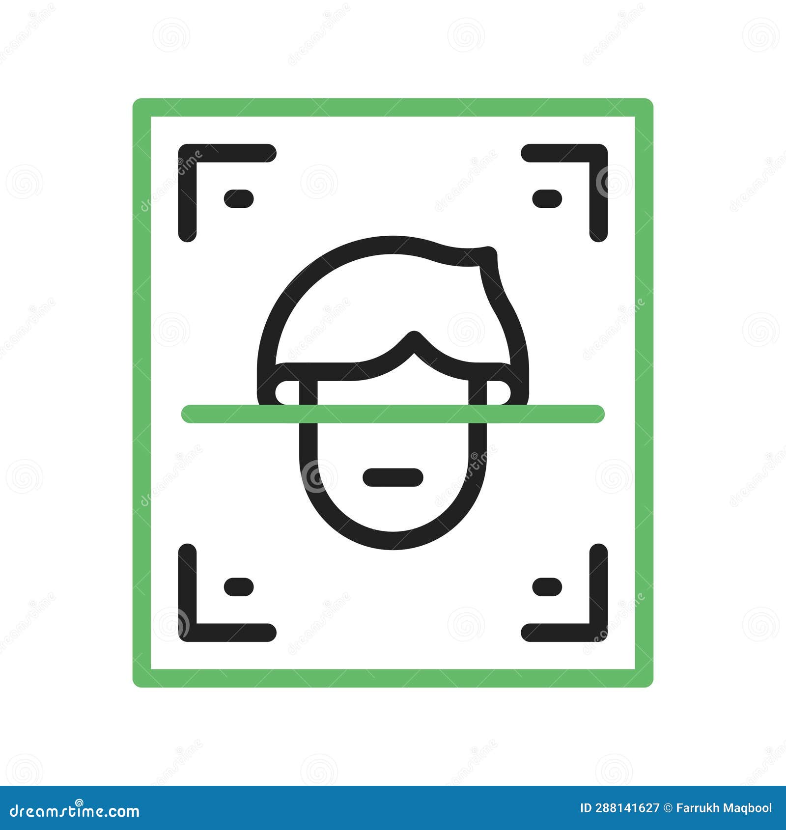 Face Scan Icon Image. stock vector. Illustration of security - 288141627