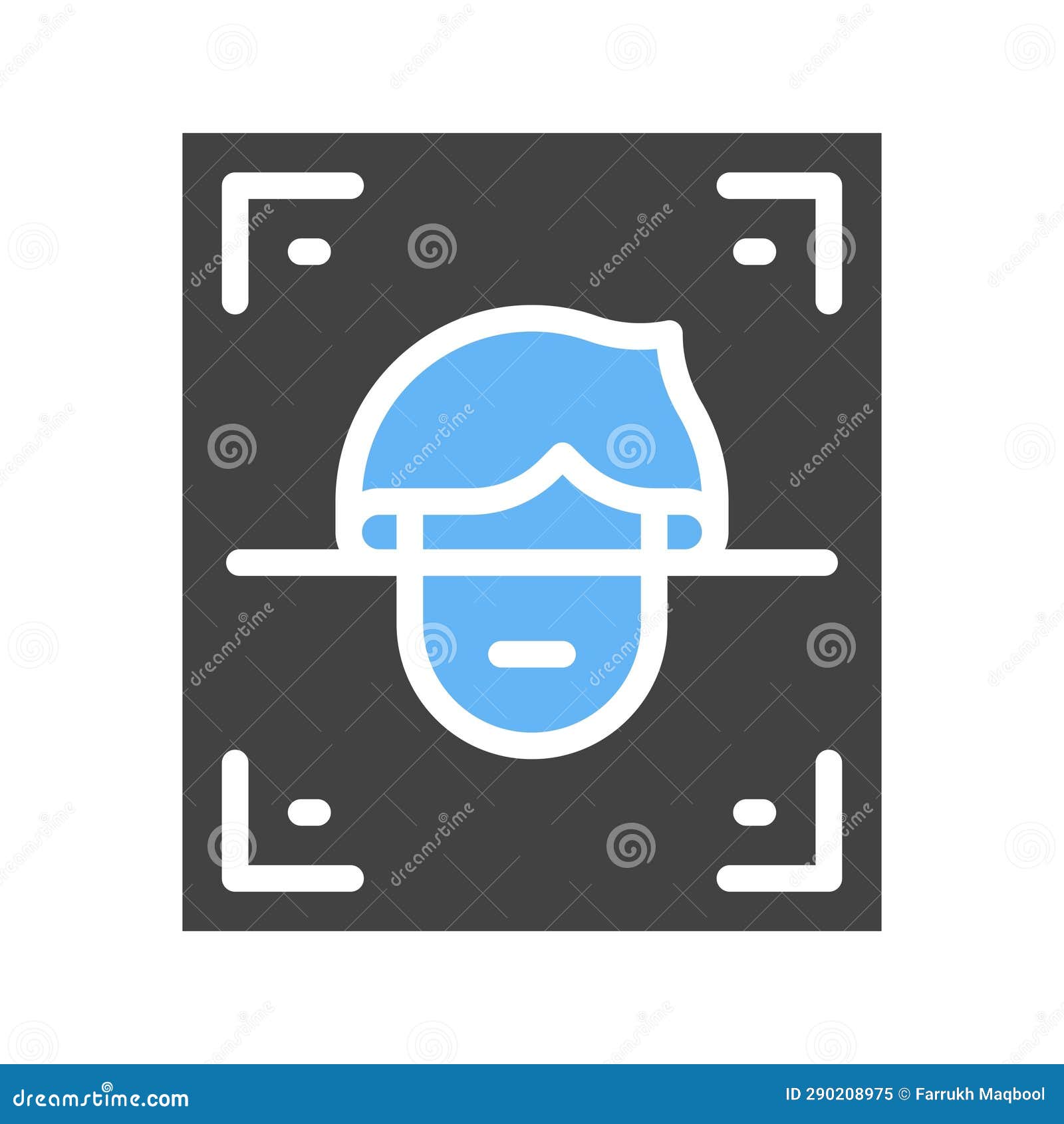 Face Scan Icon Image. stock vector. Illustration of scan - 290208975
