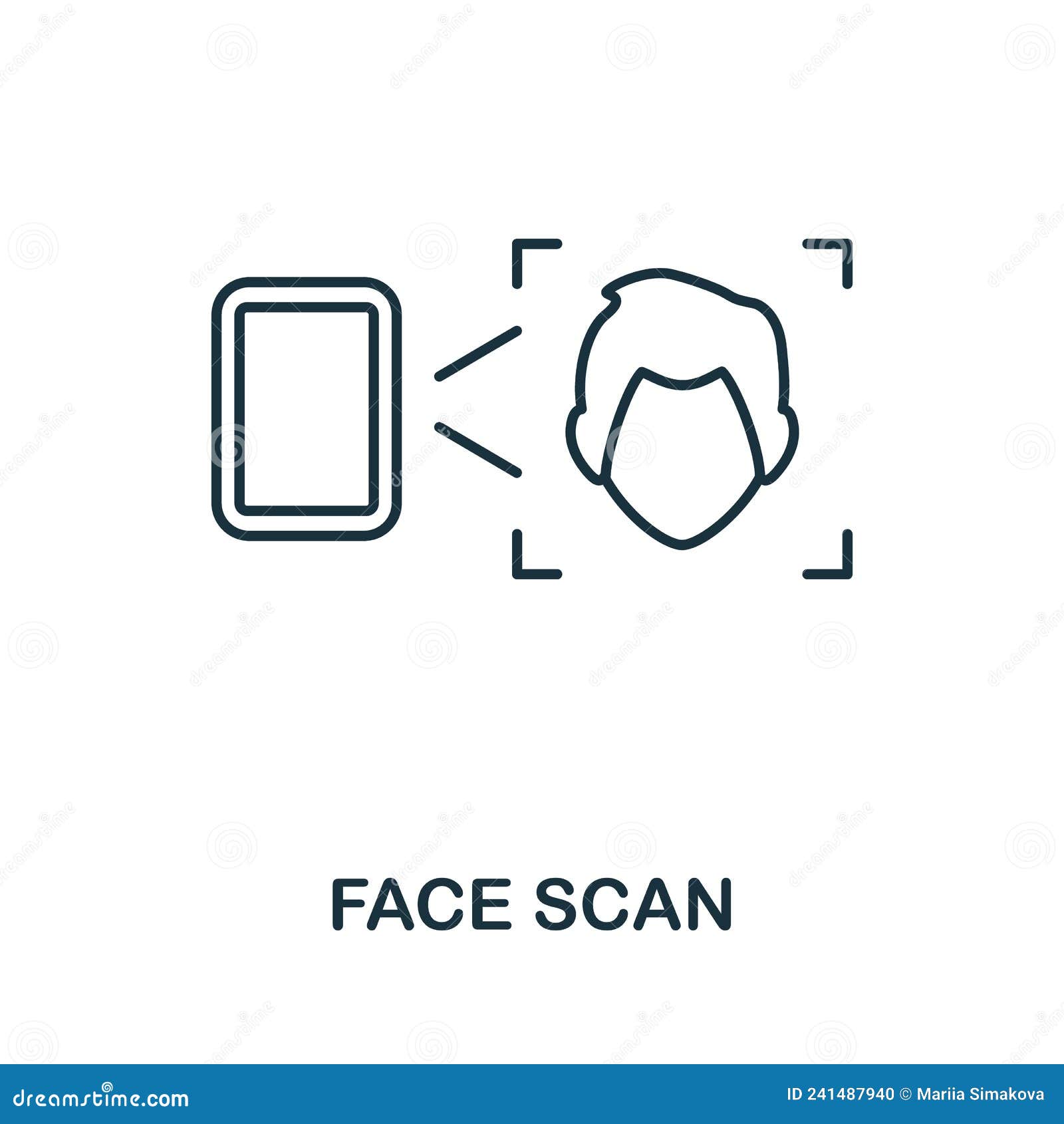 Face Scan Icon. Line Element from Technology Collection. Linear Face ...