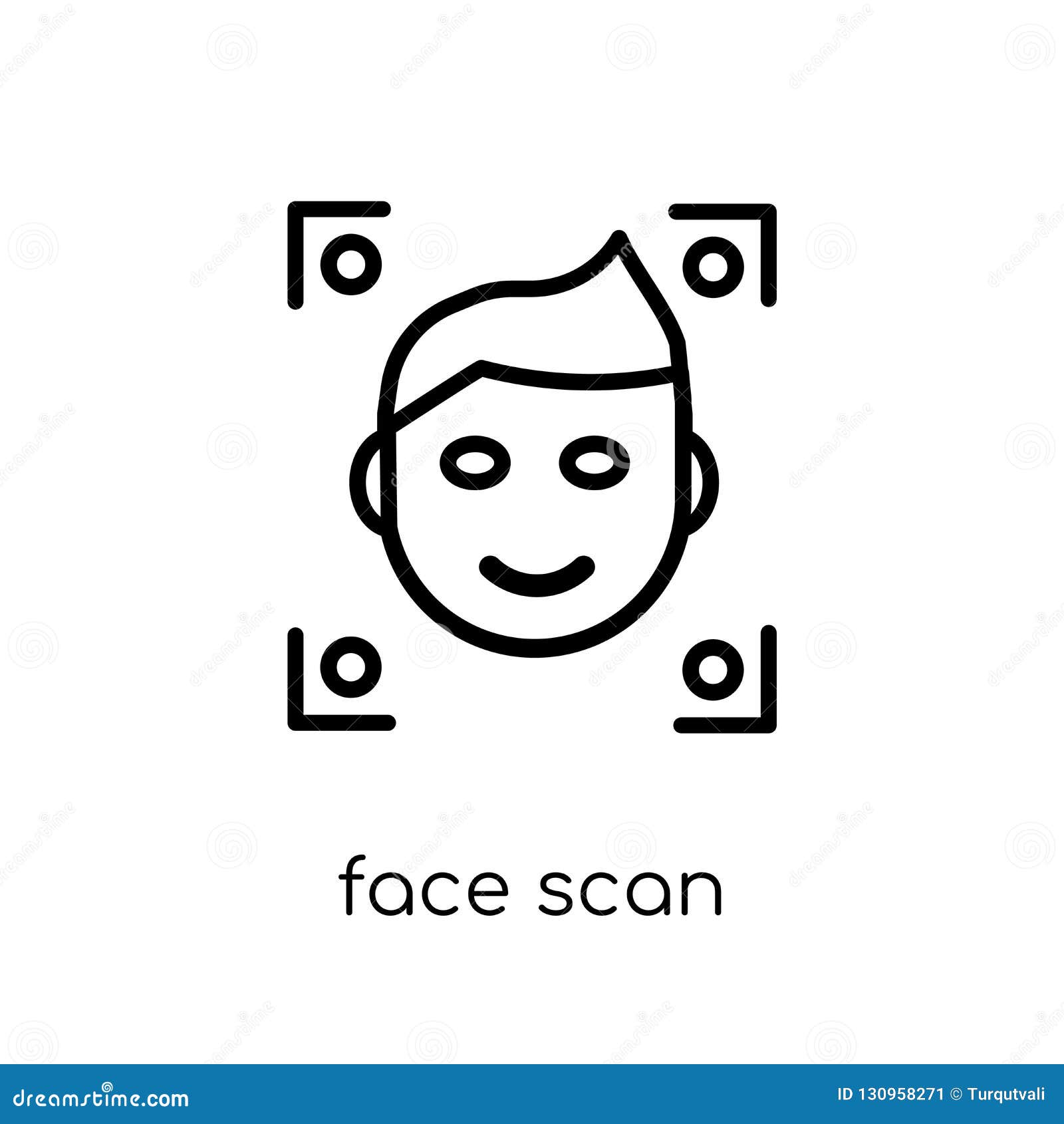 Face Scan Icon. Trendy Modern Flat Linear Vector Face Scan Icon Stock ...