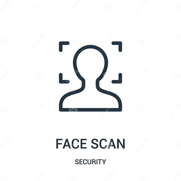 Face Scan Icon Vector from Security Collection. Thin Line Face Scan ...