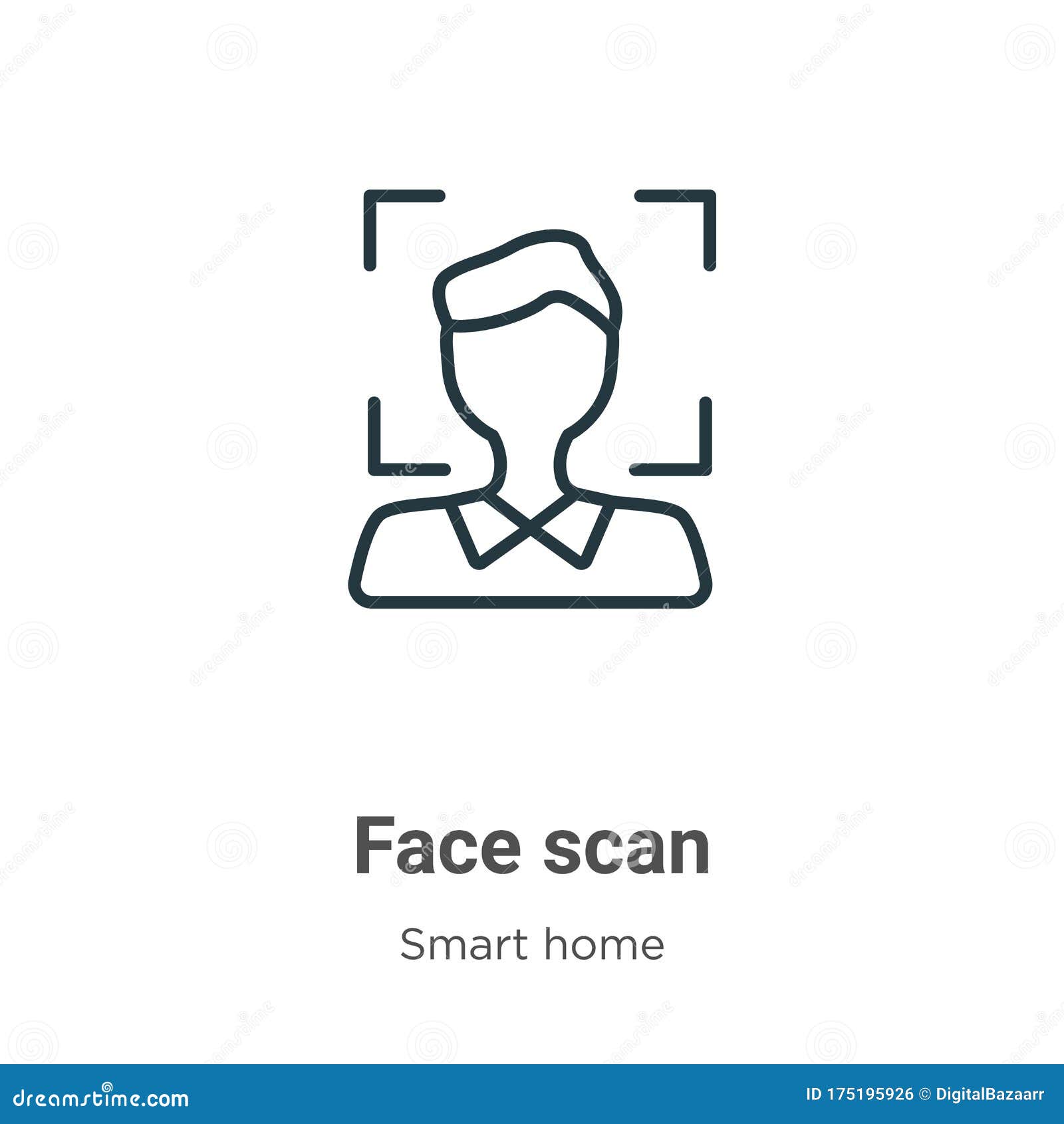 Face Scan Outline Vector Icon. Thin Line Black Face Scan Icon, Flat ...