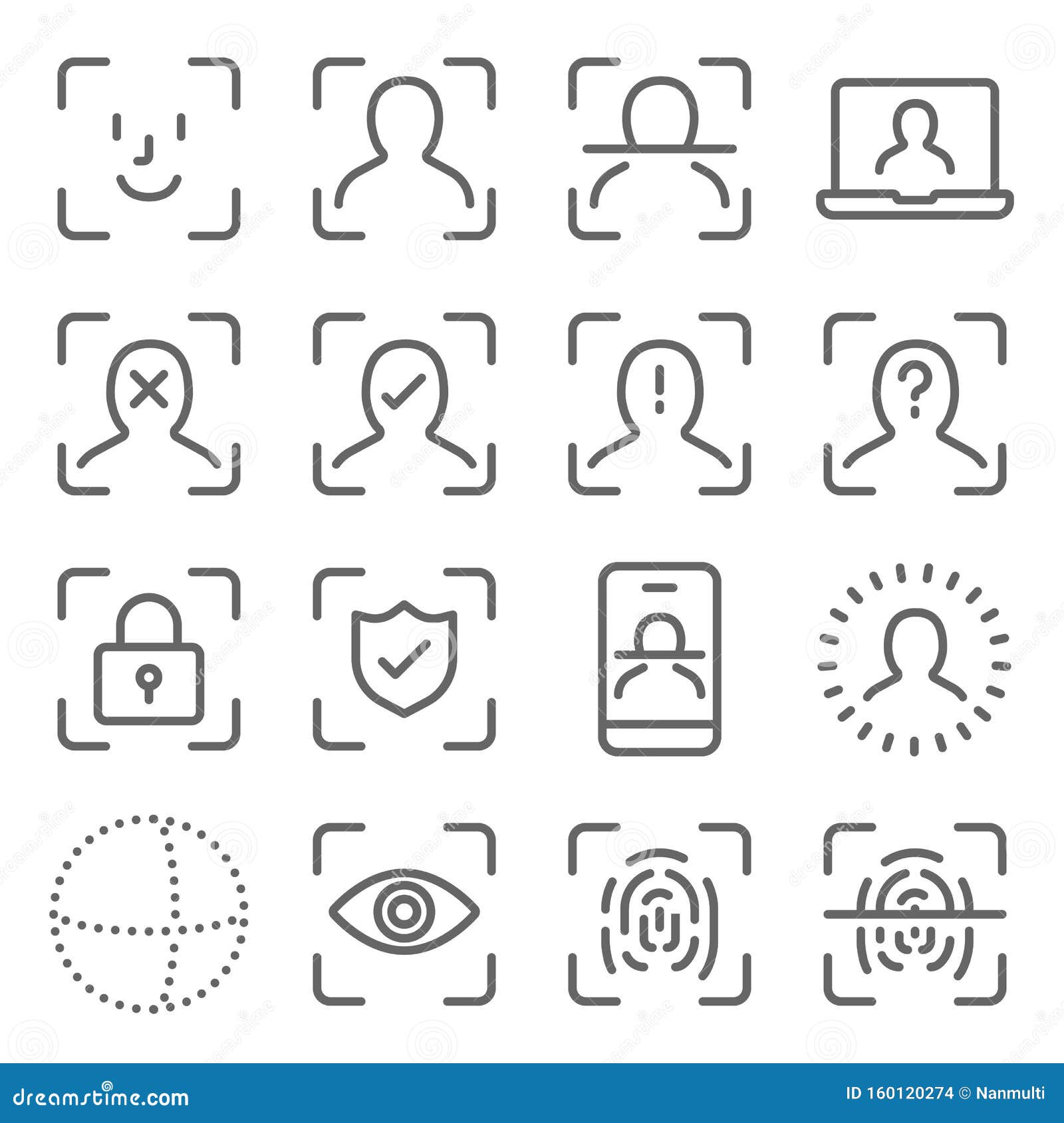 Face Scan Security Icons Set Vector Illustration. Contains Such Icon As ... Face Scan Security Icons Set Vector Illustration. Contains Such Icon As ...