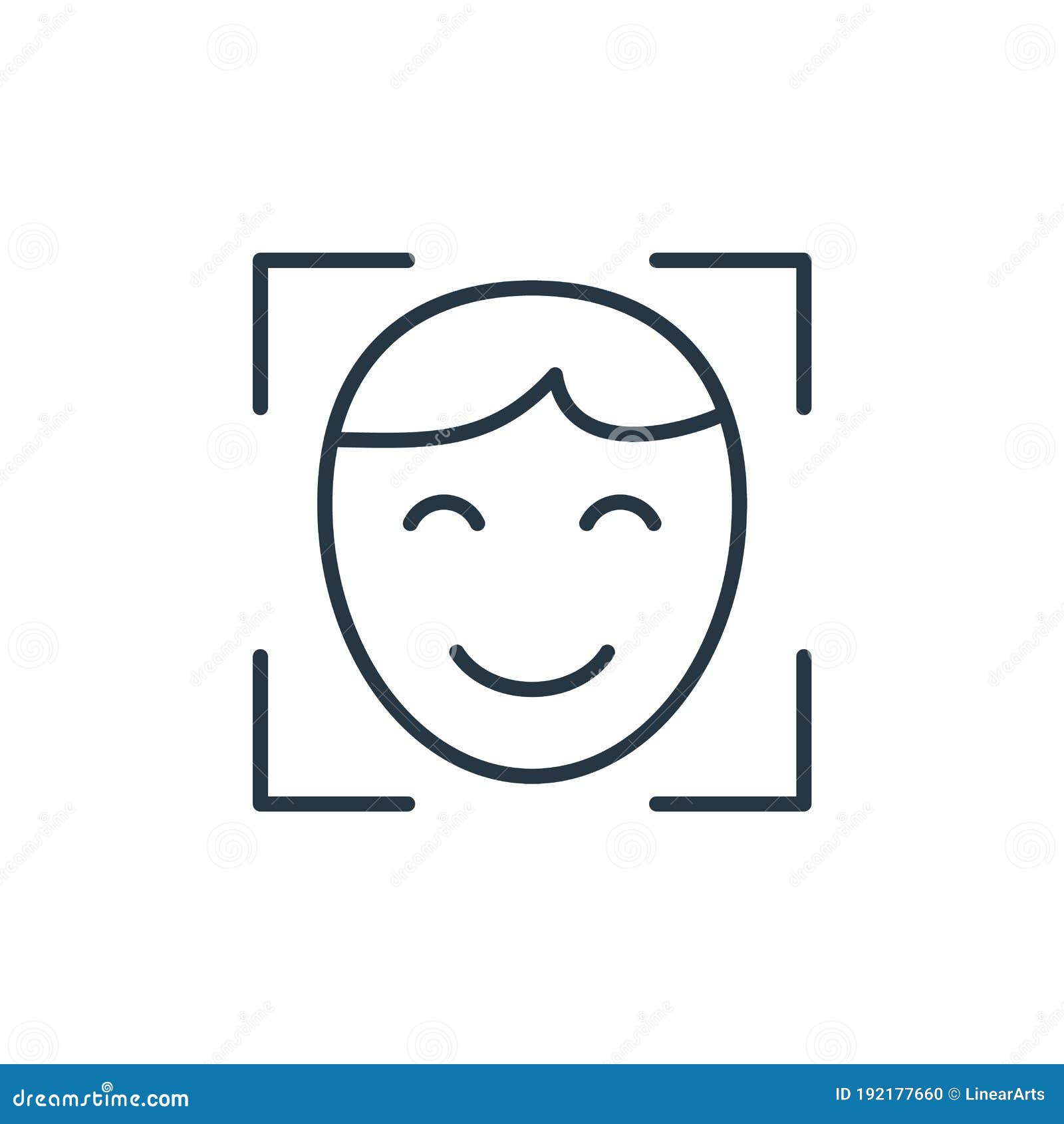 Face Scanner Icon Vector from Smarthome Concept. Thin Line Illustration ...