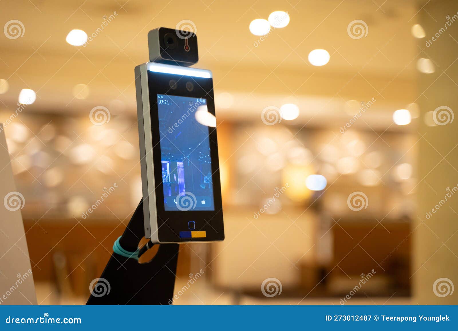 Face Scanner Thermometer before Staying in a Hotel Stock Image - Image ...