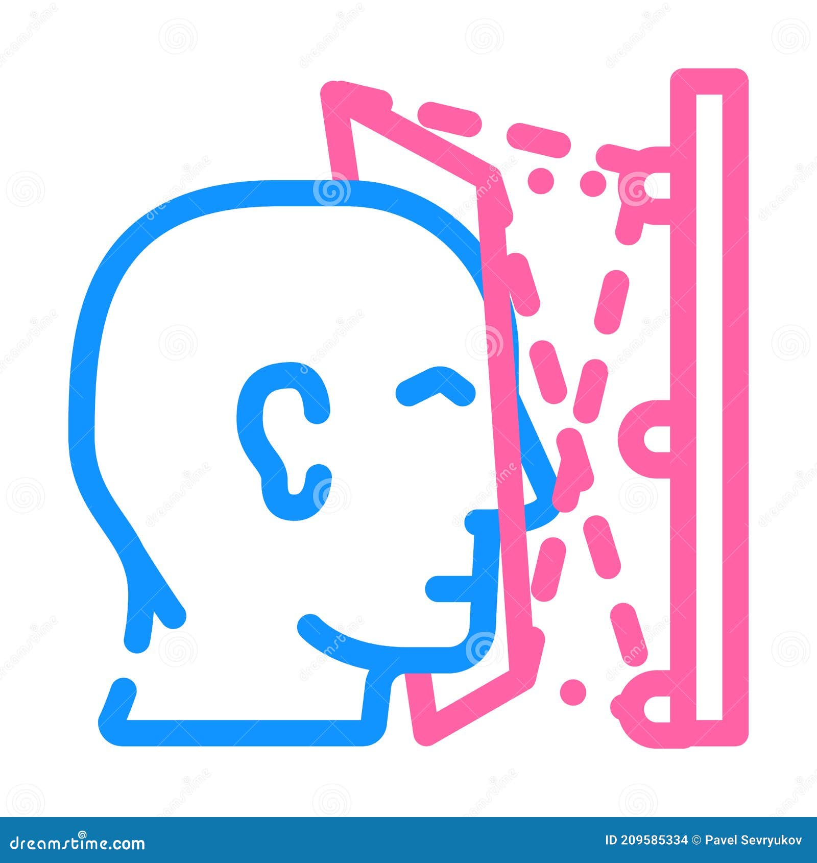 AR Scanning Color Line Icon. Interactive Visualization Platform ...