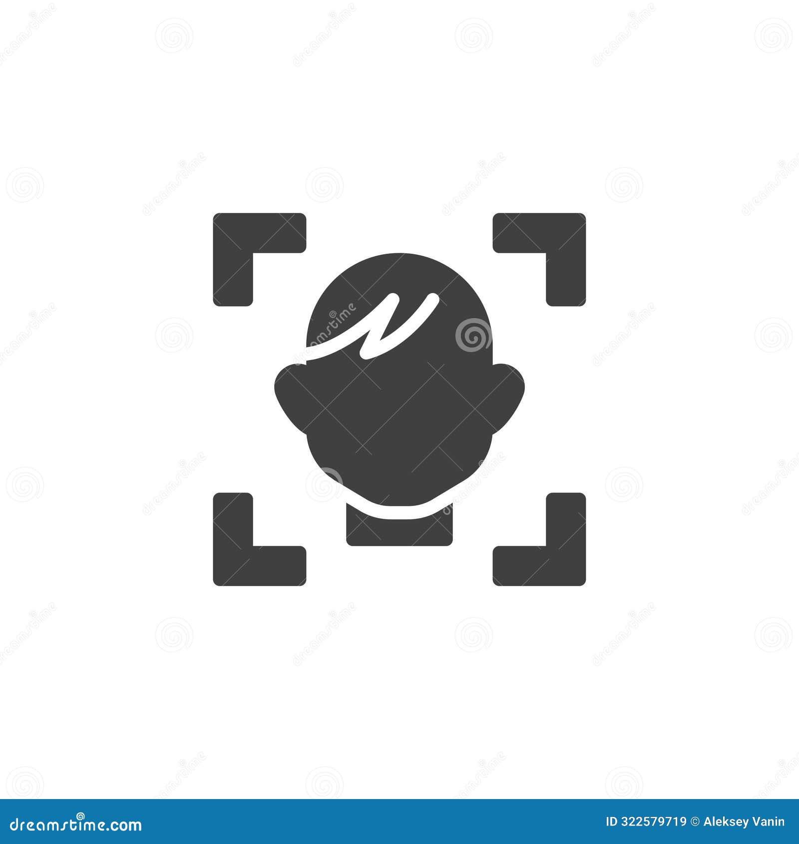 Face with Scanning Frame Vector Icon Stock Vector - Illustration of ...