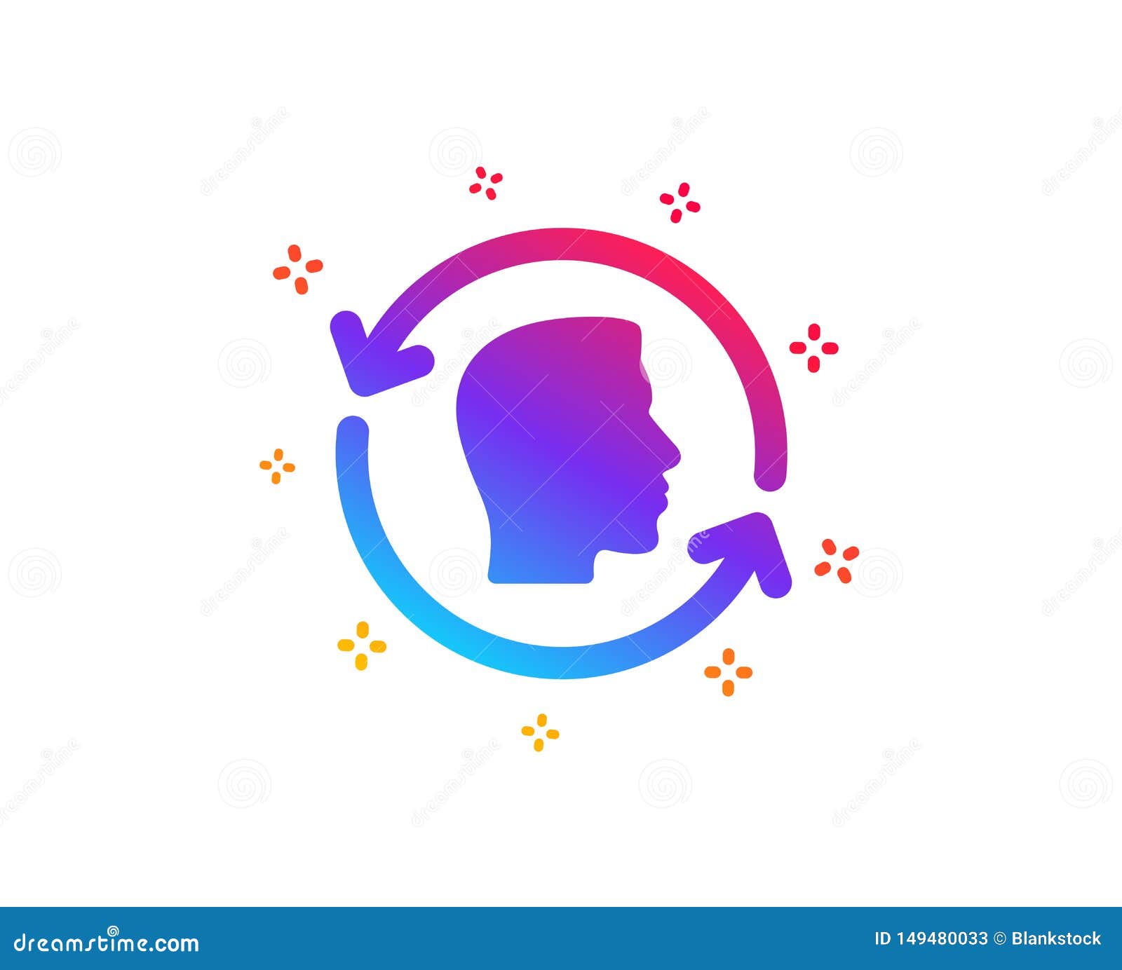 Face Scanning Repeat Icon. Face Id Update Sign. Vector Stock Vector ...