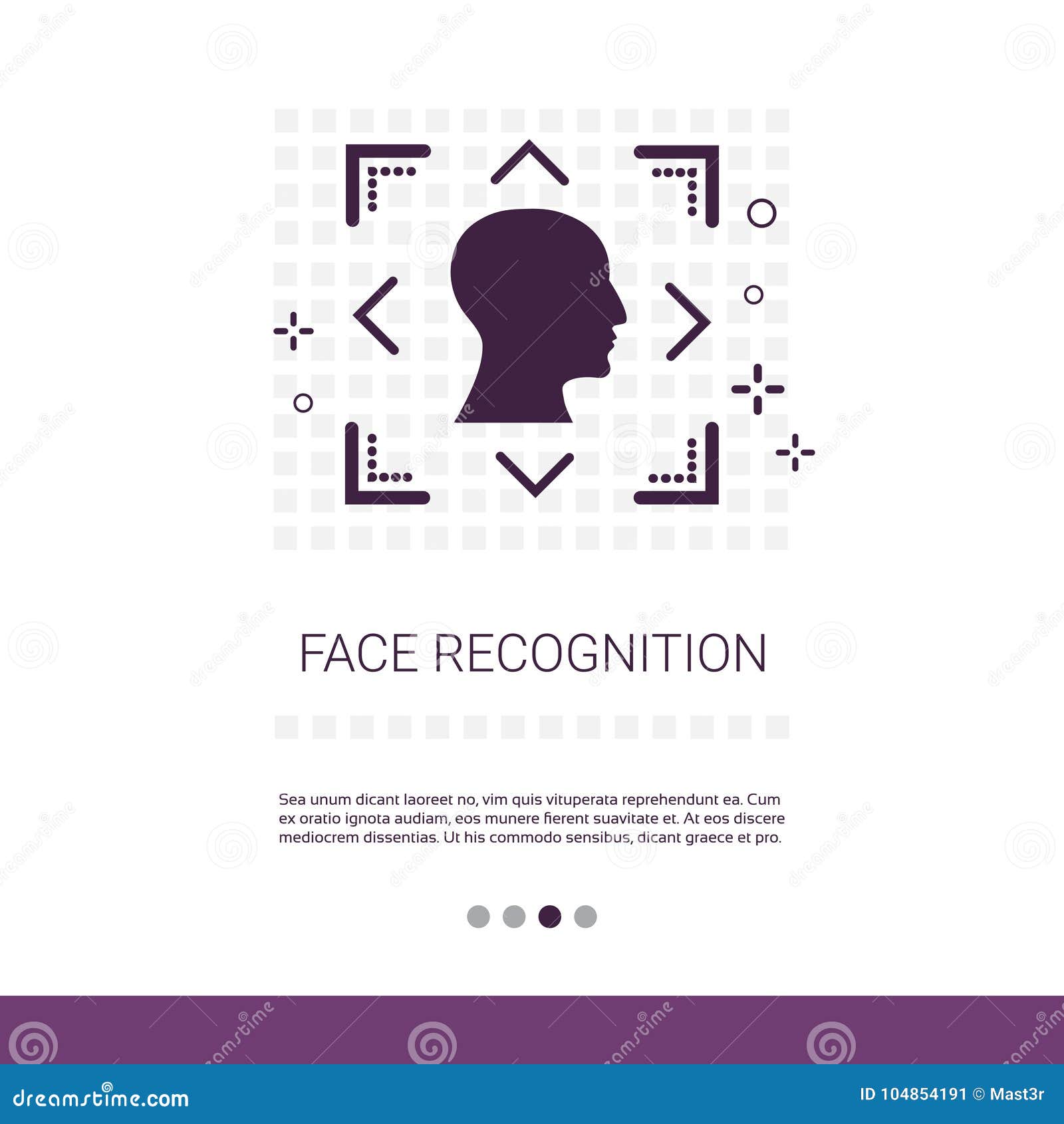Face Scanning System Biometric Identification Concept Web Banner with ...