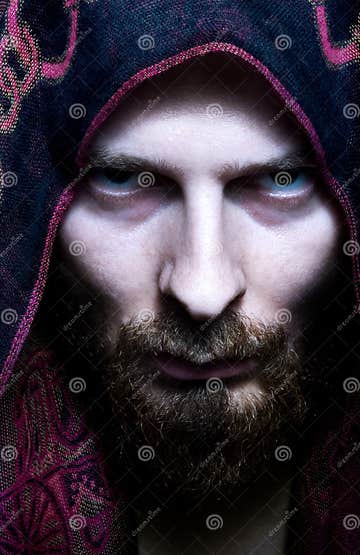 Face of Scary Spooky Evil Man Stock Photo - Image of male, creepy: 7348670