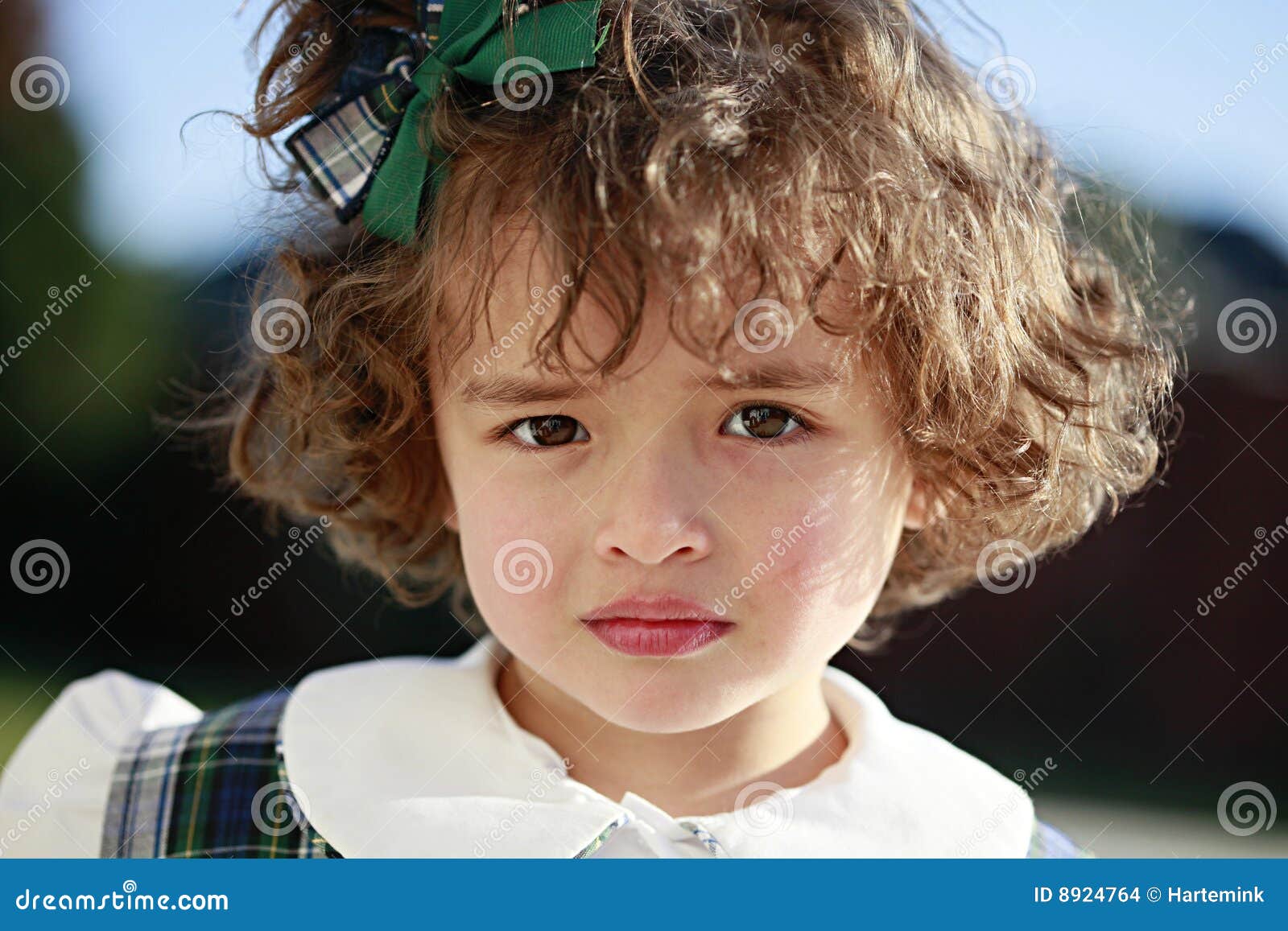 Face of School Girl in Uniform Stock Photo - Image of lips, intense ...