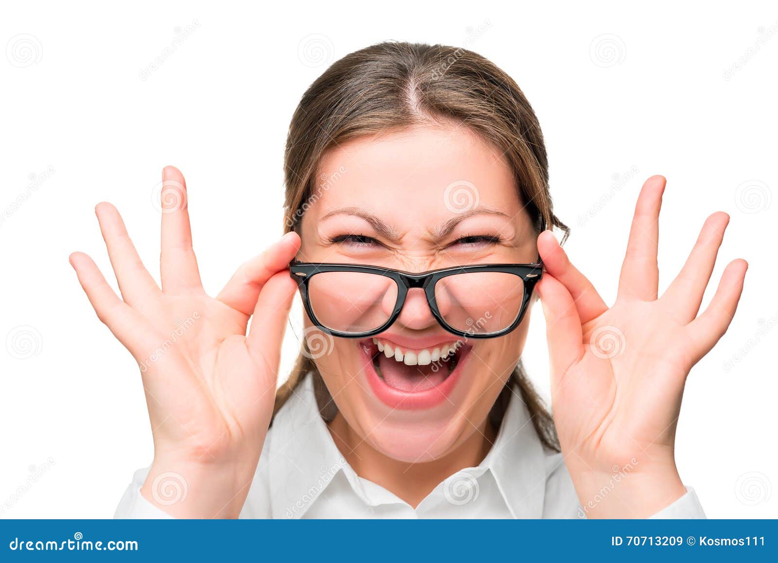 Face Screaming Office Worker Wearing Glasses Stock Image - Image of ...