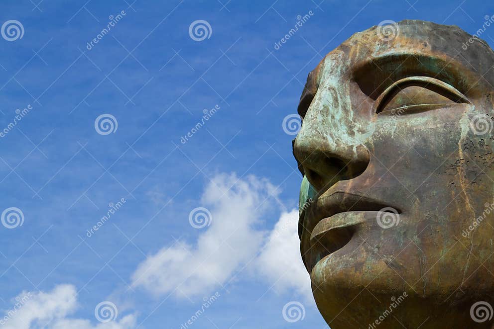 Face sculpture stock image. Image of think, stare, blue - 59309727