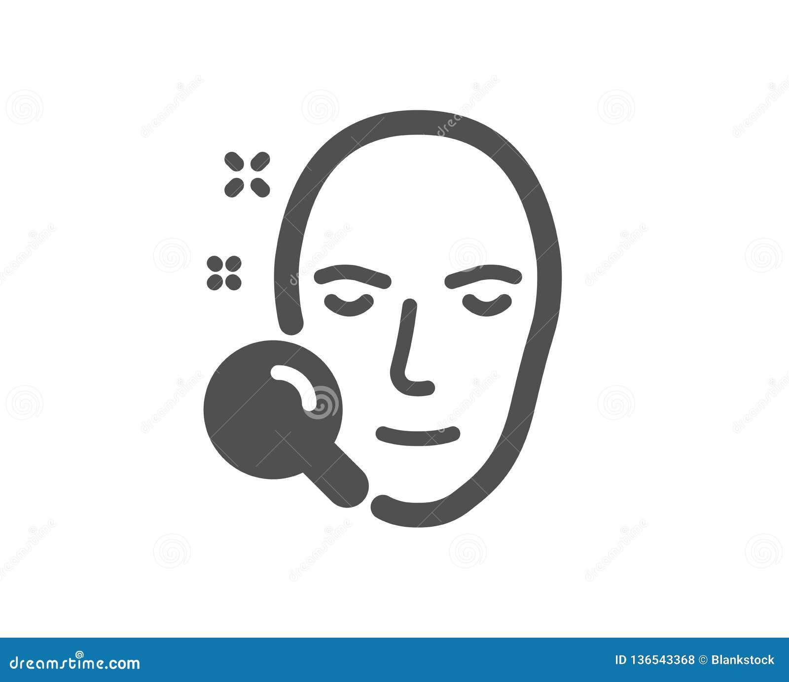 Face Search Icon. Head Recognition Sign. Vector Stock Vector ...