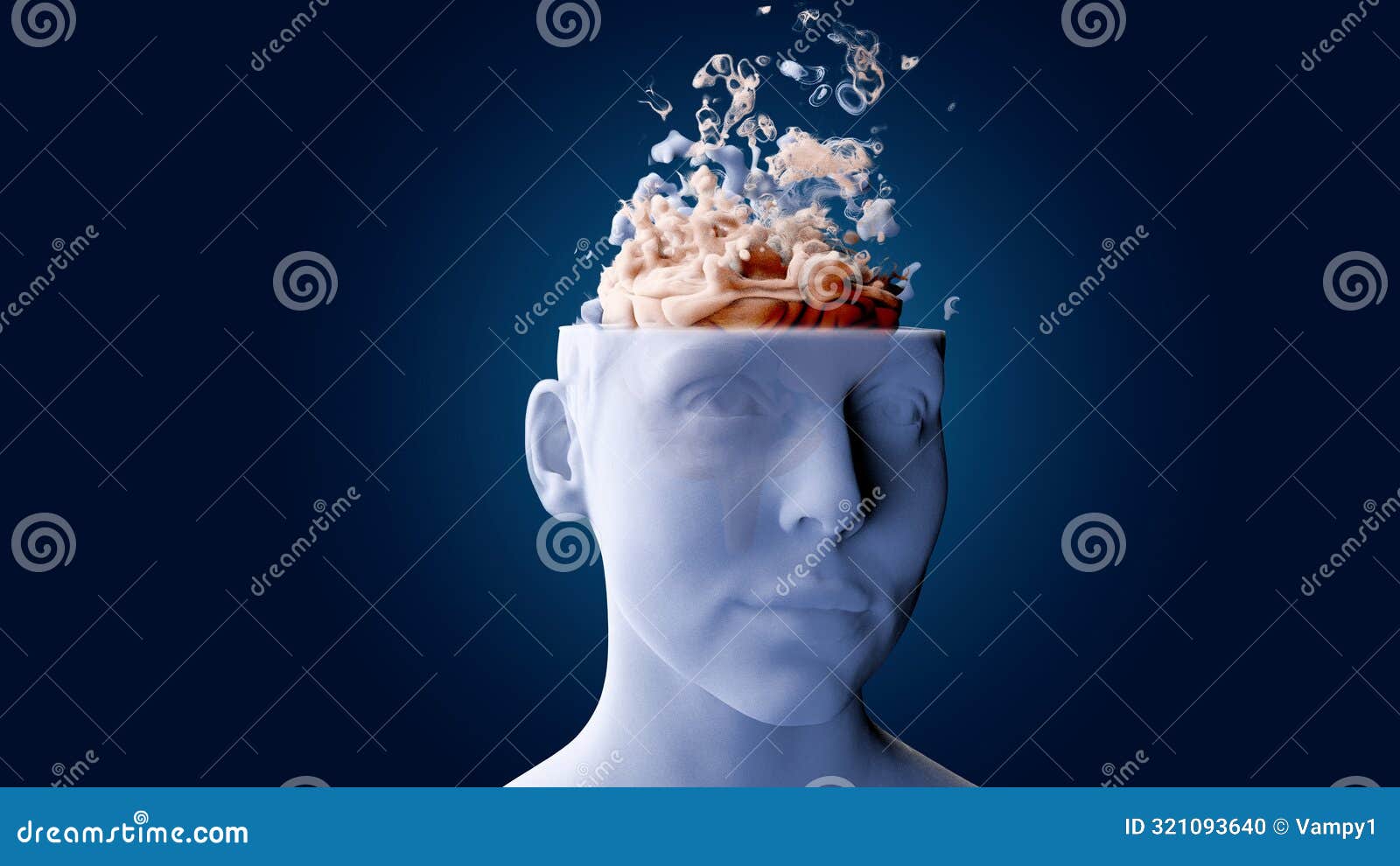 Face Seen from the Side. Memory Lapses Stock Illustration ...