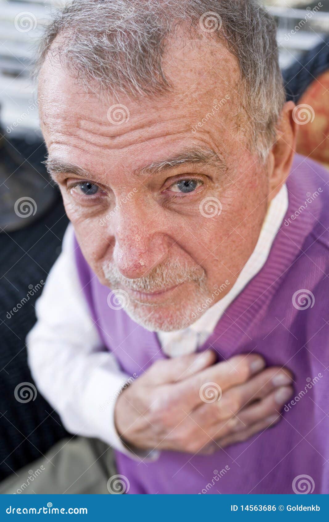 Face Of Serious Elderly Man Staring At Camera Stock Photo ...