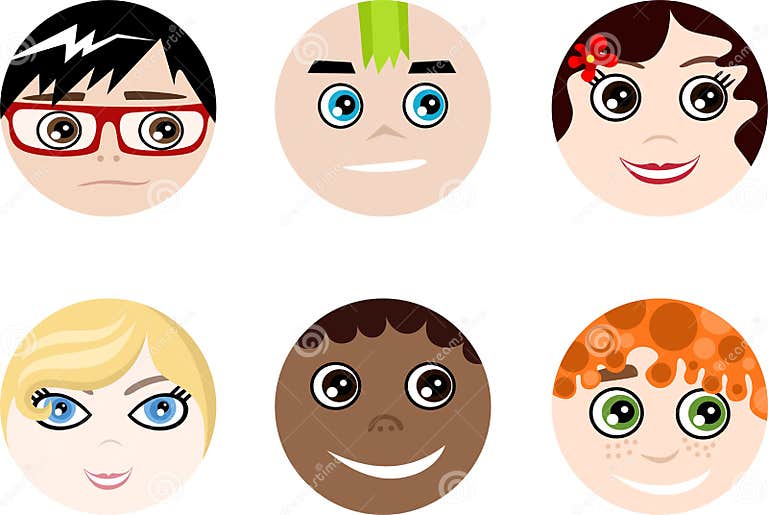 Face set stock vector. Illustration of haircut, design - 16197000