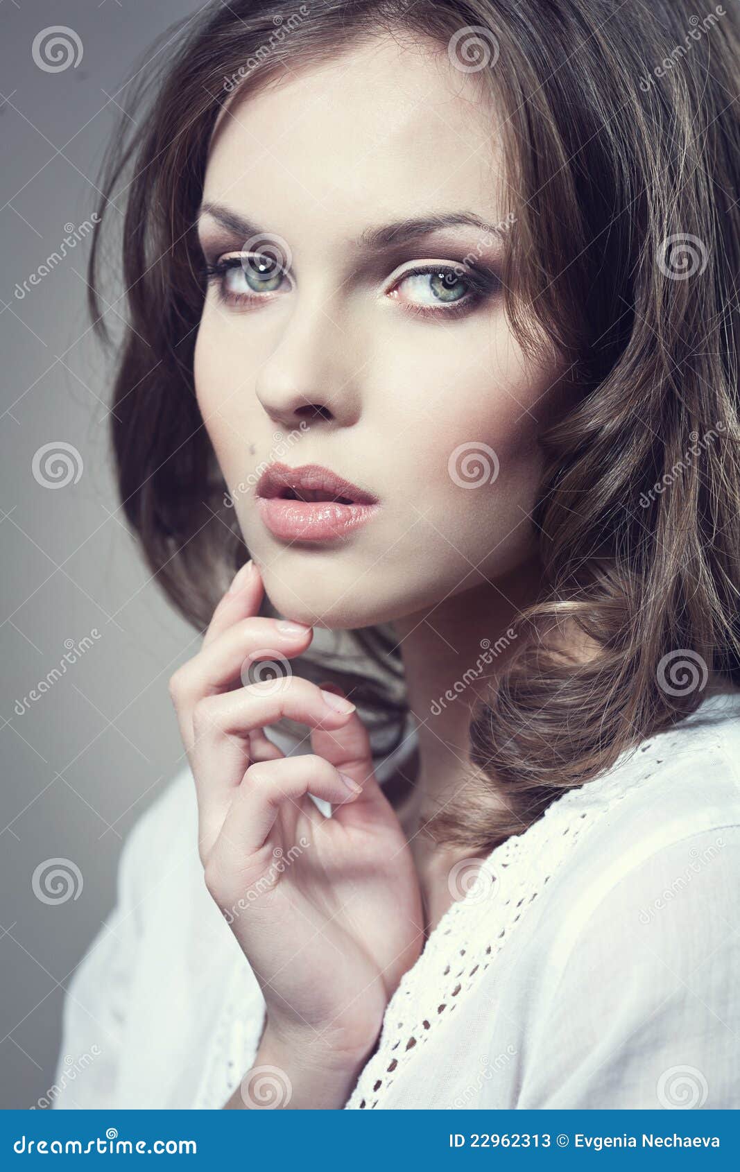 Face of a girl stock image. Image of adult, eyelashes - 22962313