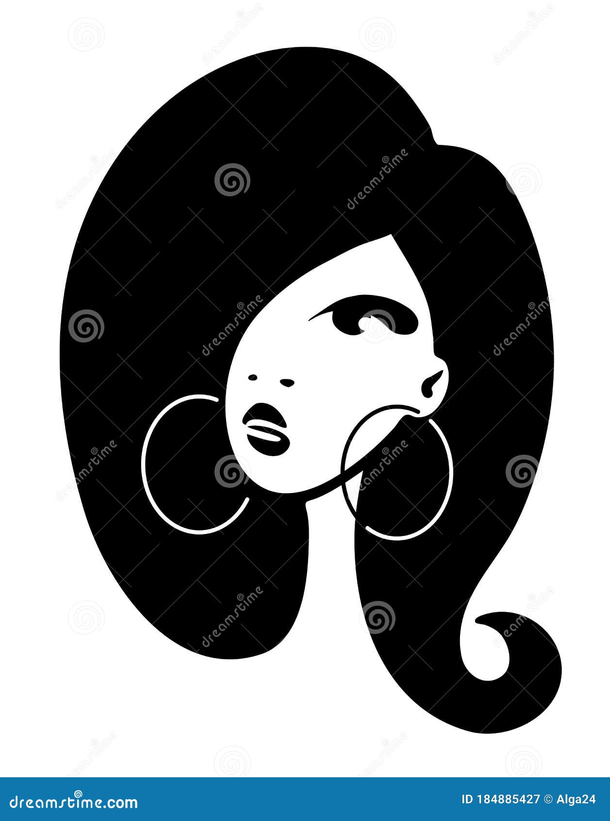 Face Shadow of a Beautiful Woman Stock Vector - Illustration of glamour ...