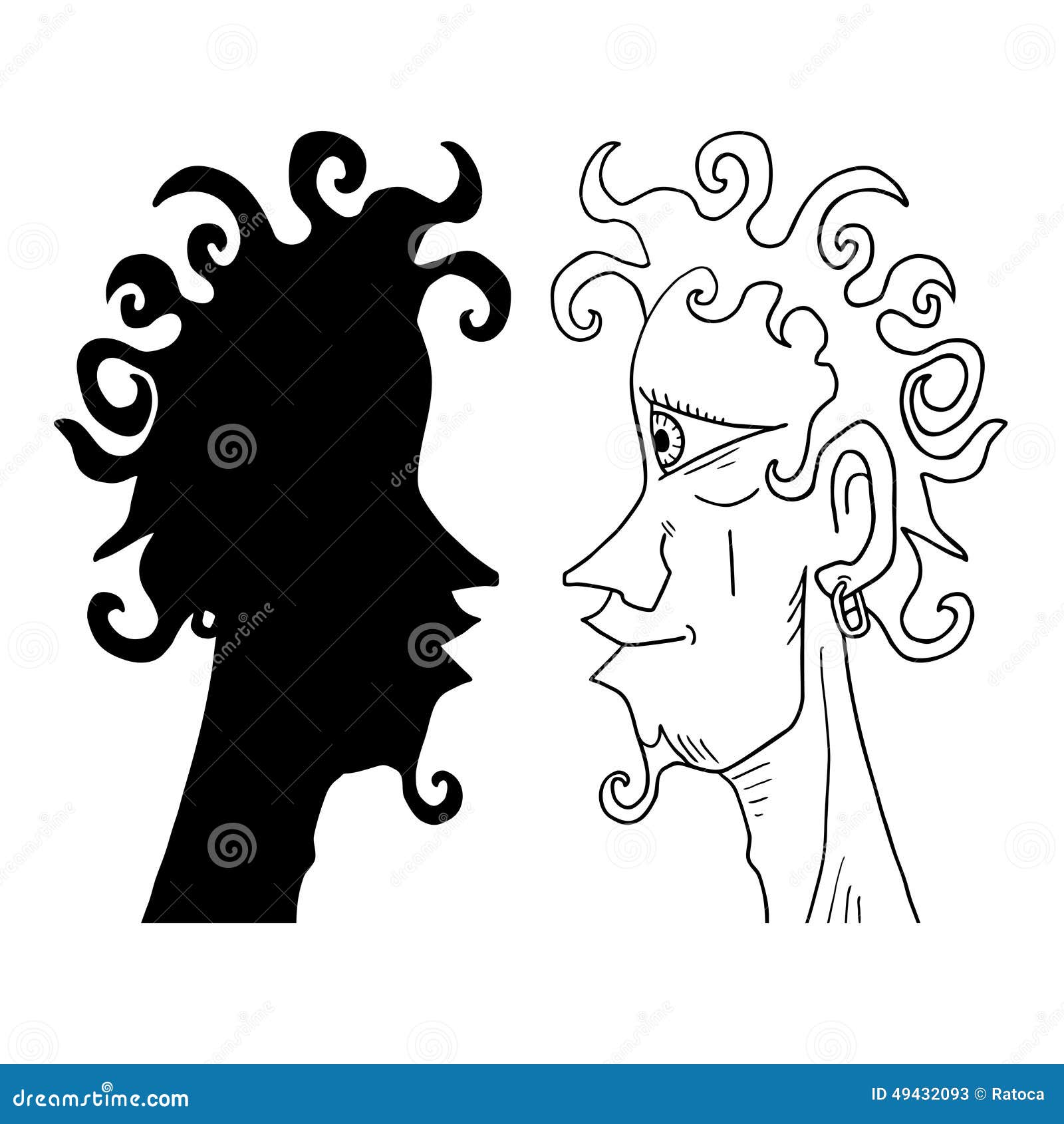 Face and shadow stock vector. Illustration of glamour - 49432093