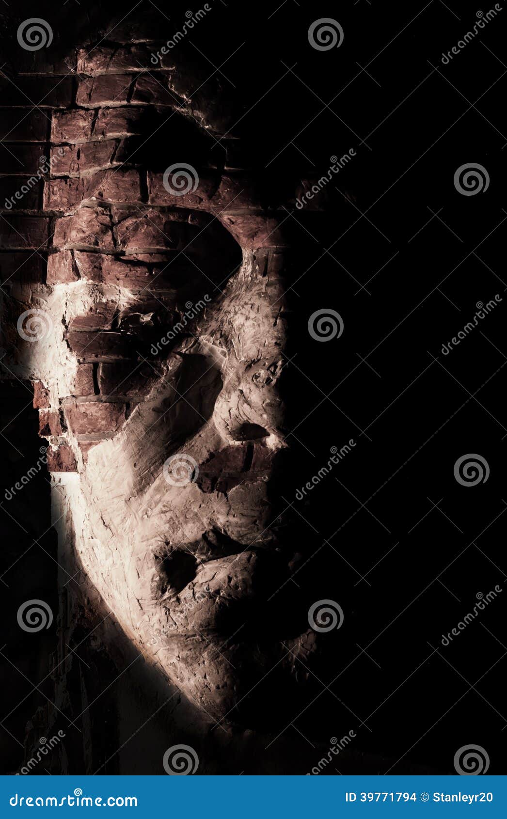 The face stock photo. Image of shadows, brick, ghost - 39771794