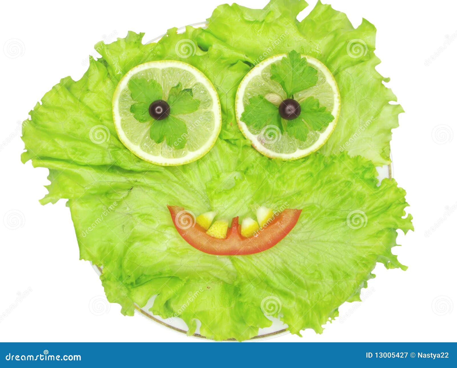 Face Shape on Lettuce Vegetable Stock Image - Image of tasty, ripe ...