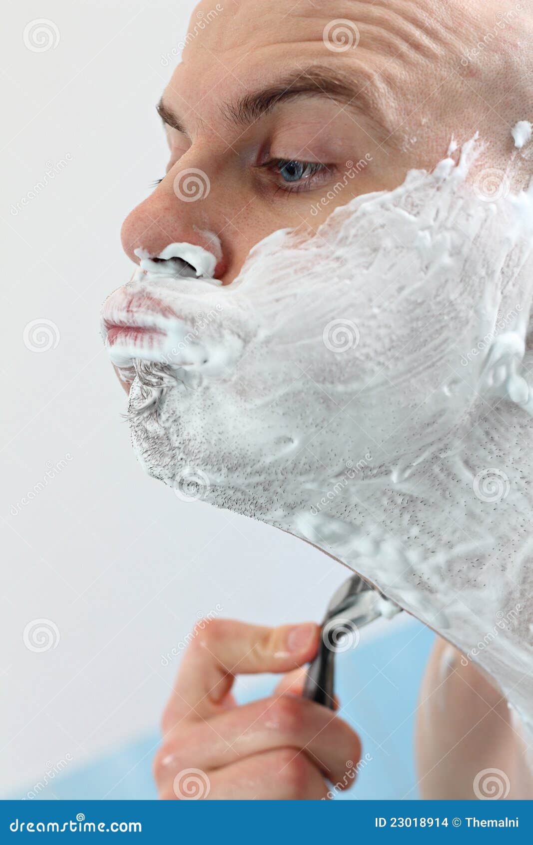 Face shaving stock photo. Image of profile, skin, caucasian - 23018914