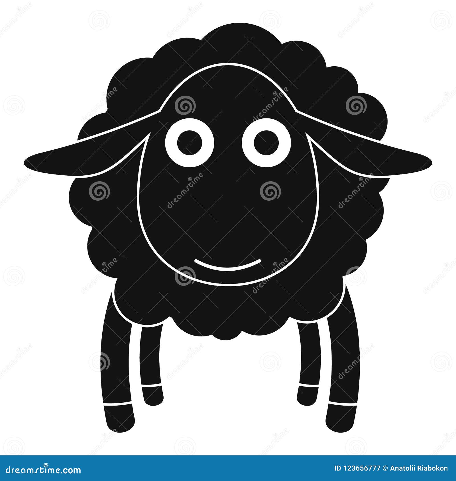 Face of Sheep Icon, Simple Style Stock Illustration - Illustration of ...