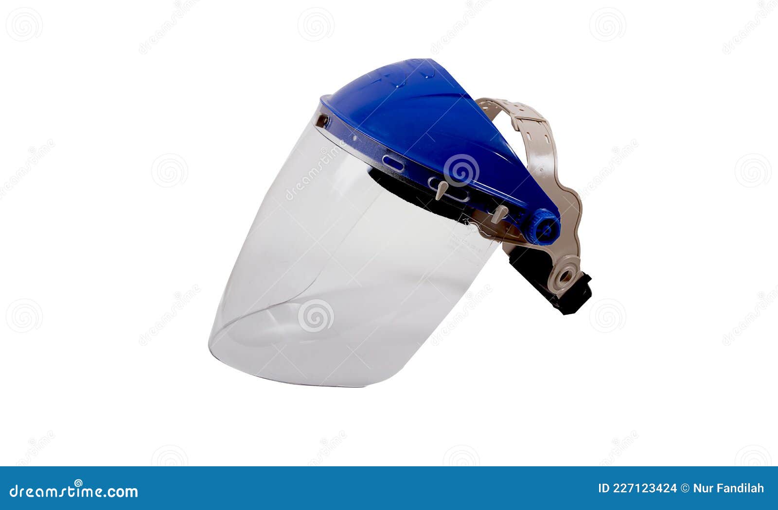 Blue Face Shield for Workers Stock Photo - Image of protect, eyes ...