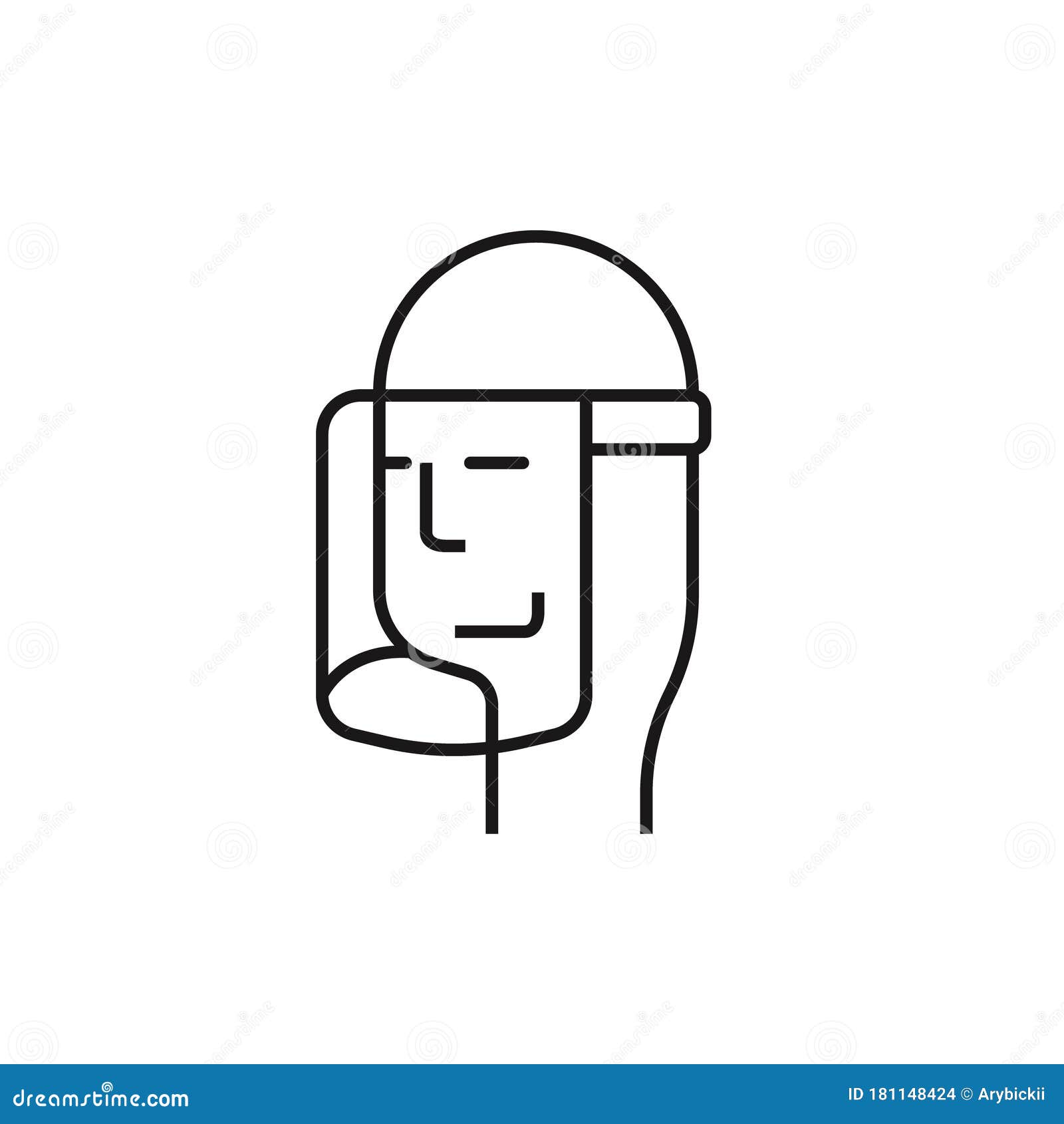 Face shield icon. Vector stock vector. Illustration of rules - 181148424