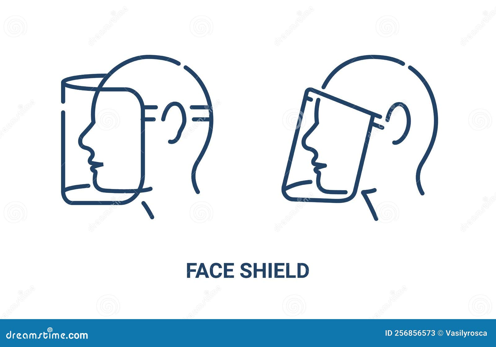 Face Shield Mask Icon. Face Glasses Eye Protection Safety Vector ...