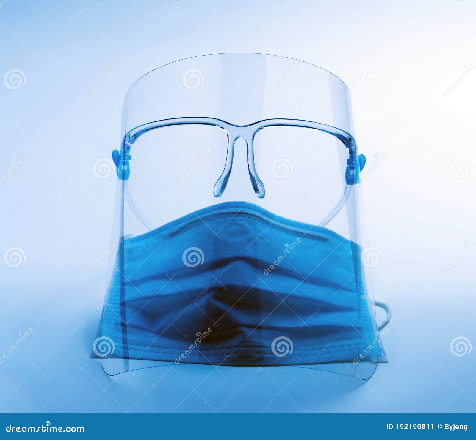 Face Shield and Mask Isolated on a White Background Stock Image - Image ...