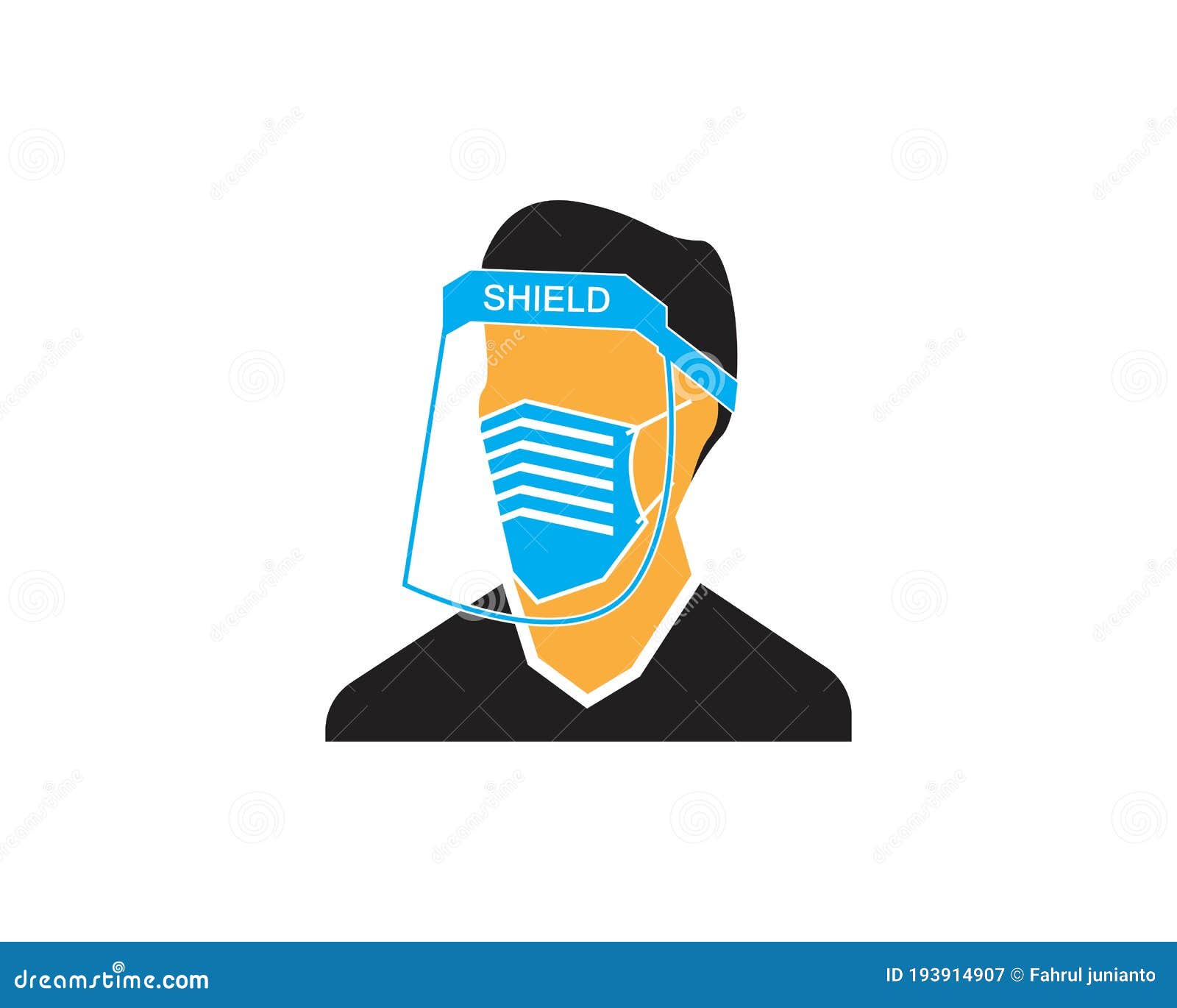 Face Shield Protection Logo Template Stock Illustration - Illustration ...
