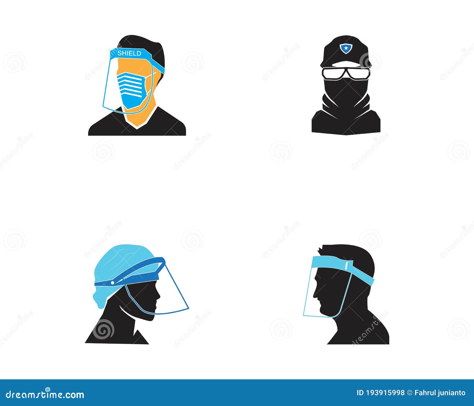 Face Shield Protection Logo Template Stock Illustration - Illustration ...