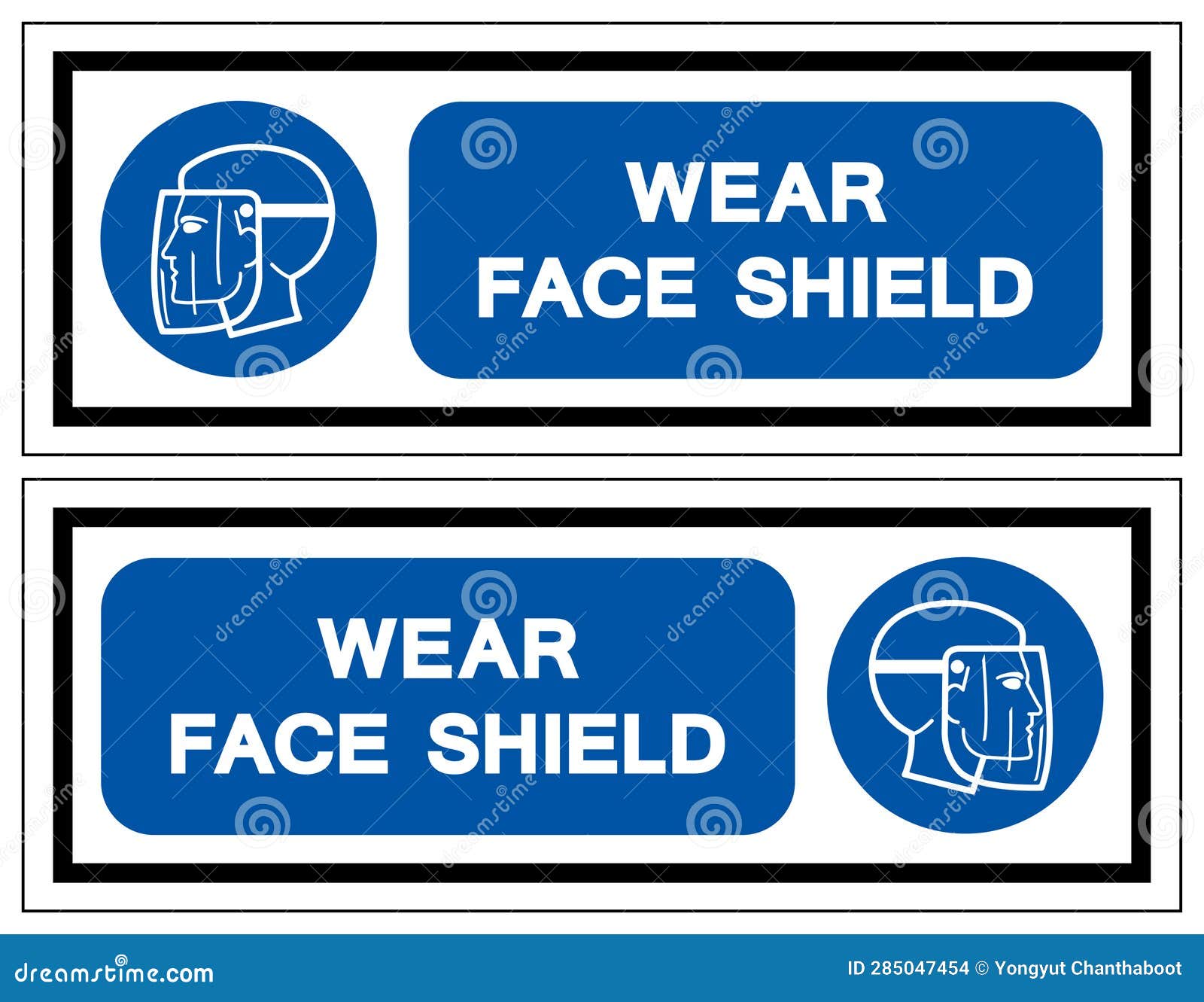 Face Shield Required Symbol Sign ,Vector Illustration, Isolate on White ...