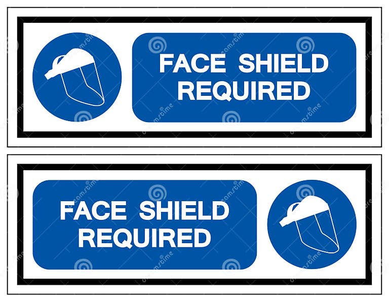 Face Shield Required Symbol Sign ,Vector Illustration, Isolate on White ...