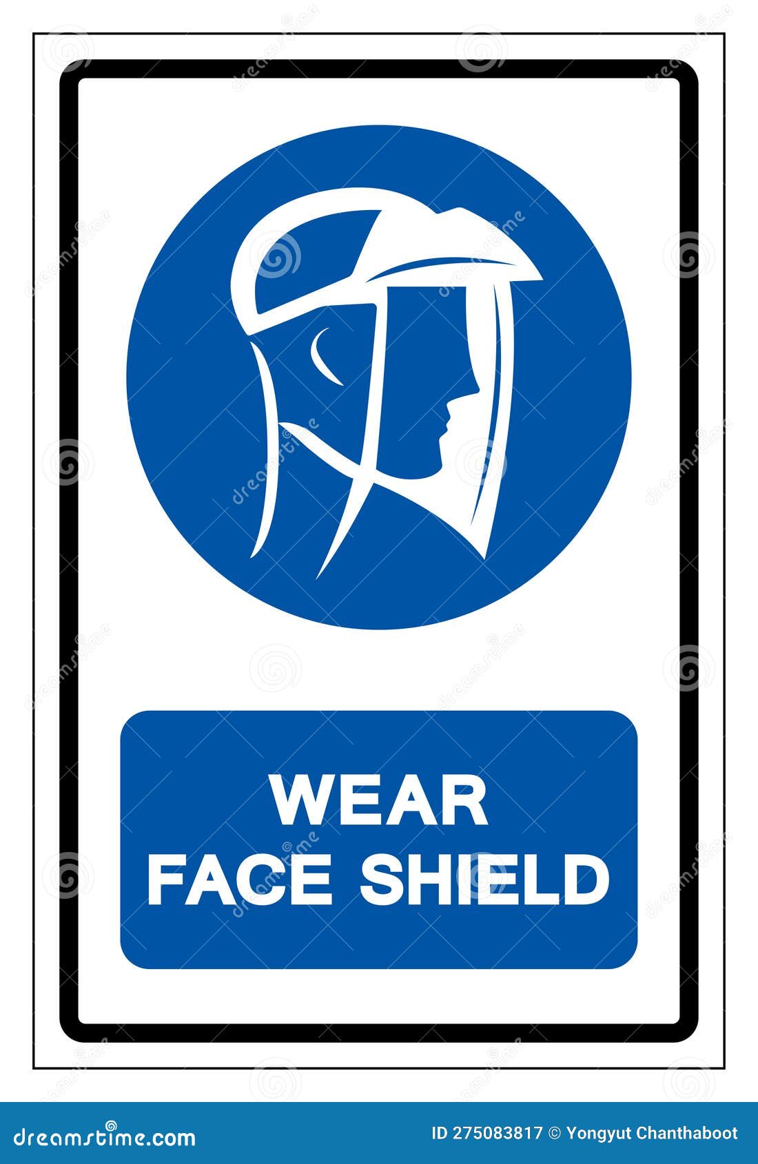 Face Shield Required Symbol Sign ,Vector Illustration, Isolate on White ...