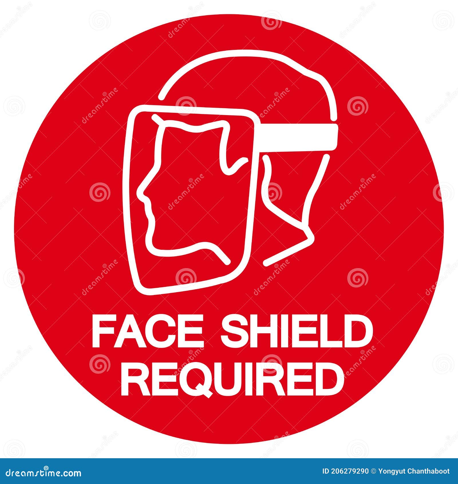 Face Shield Required Symbol Sign,Vector Illustration, Isolated on White ...