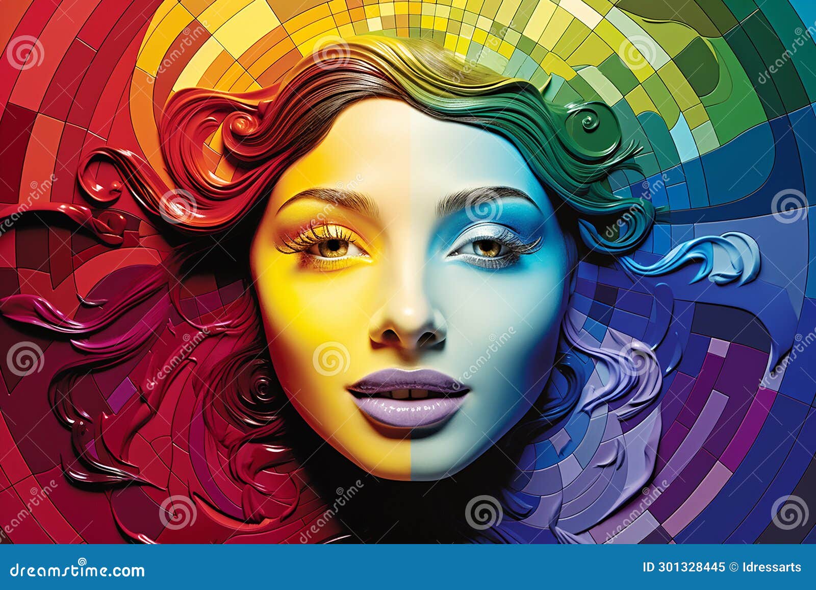 Face Showcasing a Spectrum of Emotions Arranged in a Color Wheel ...