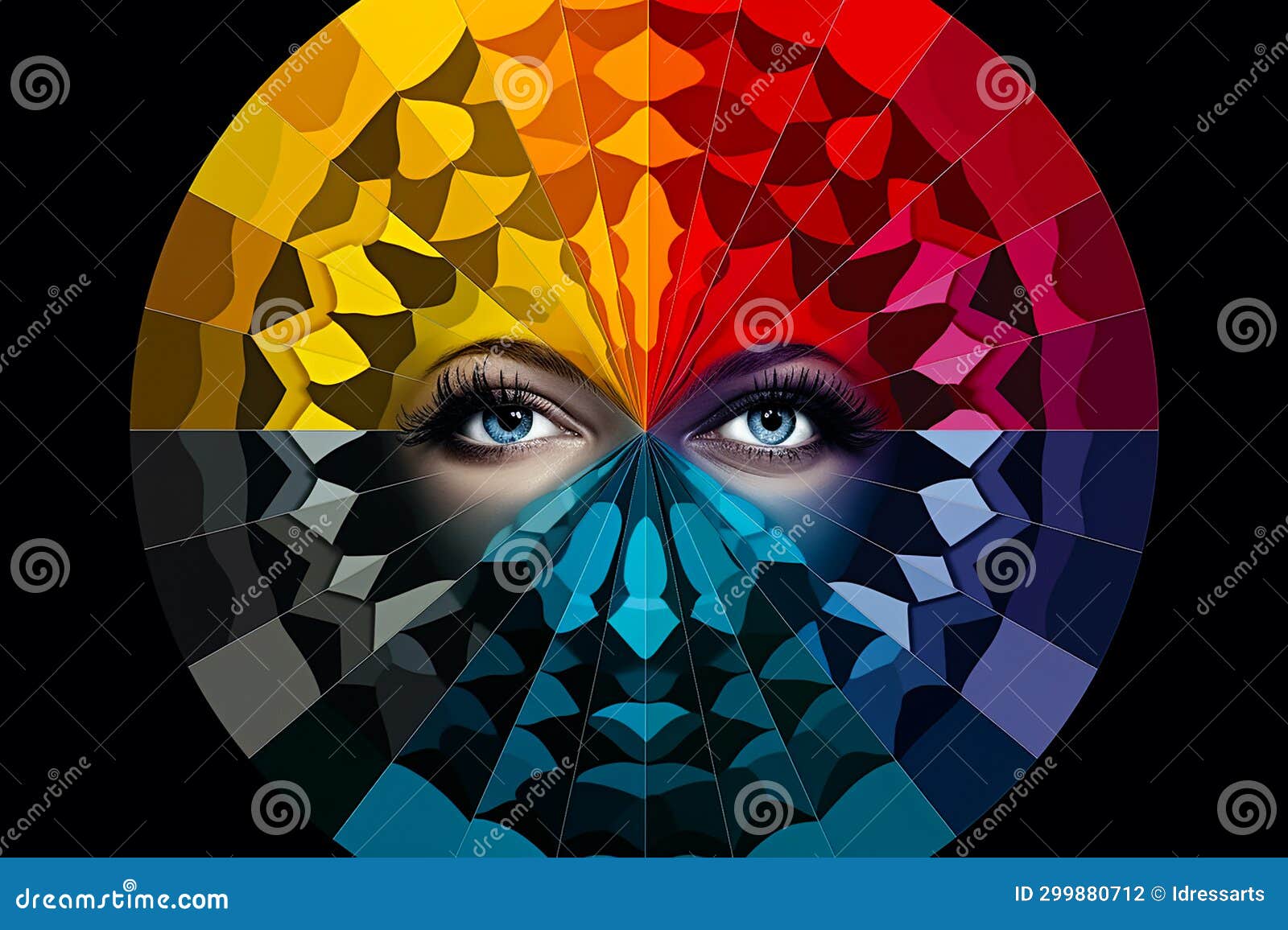 Face Showcasing a Spectrum of Emotions Arranged in a Color Wheel ...