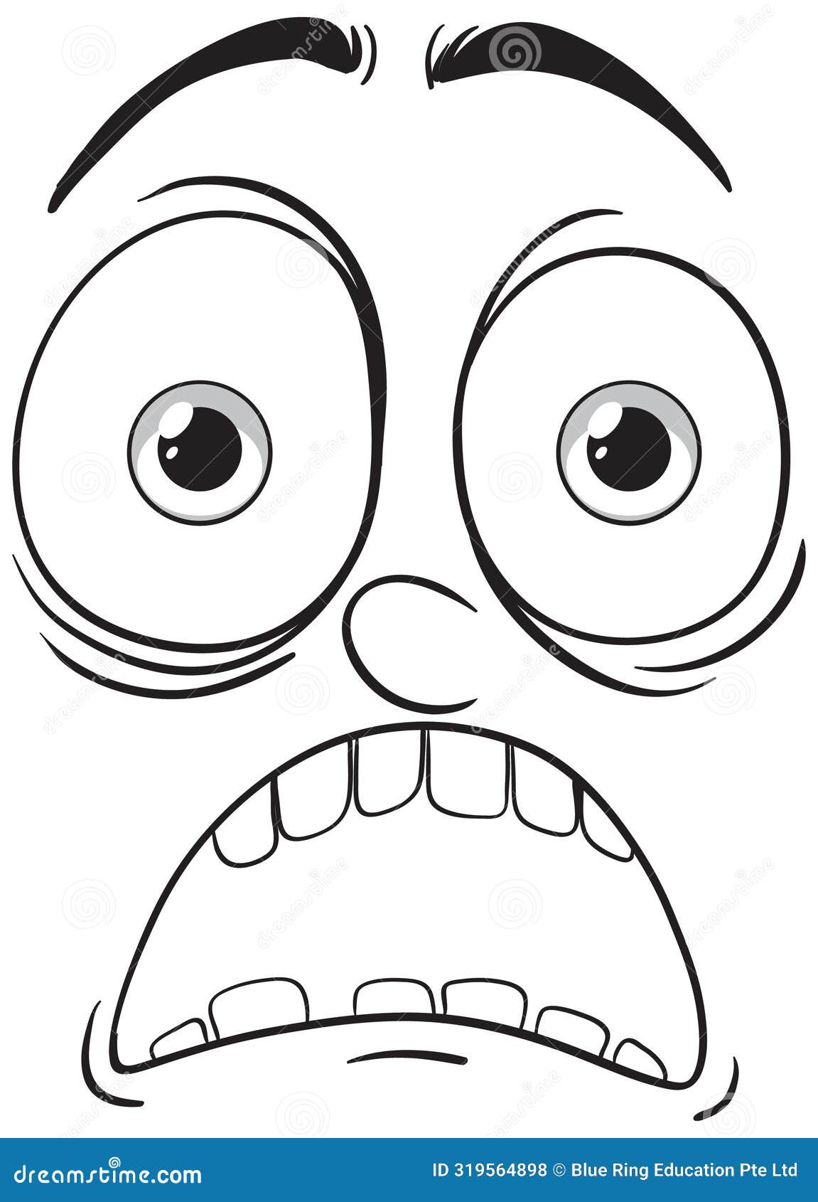 Face showing extreme shock stock vector. Illustration of expression ...