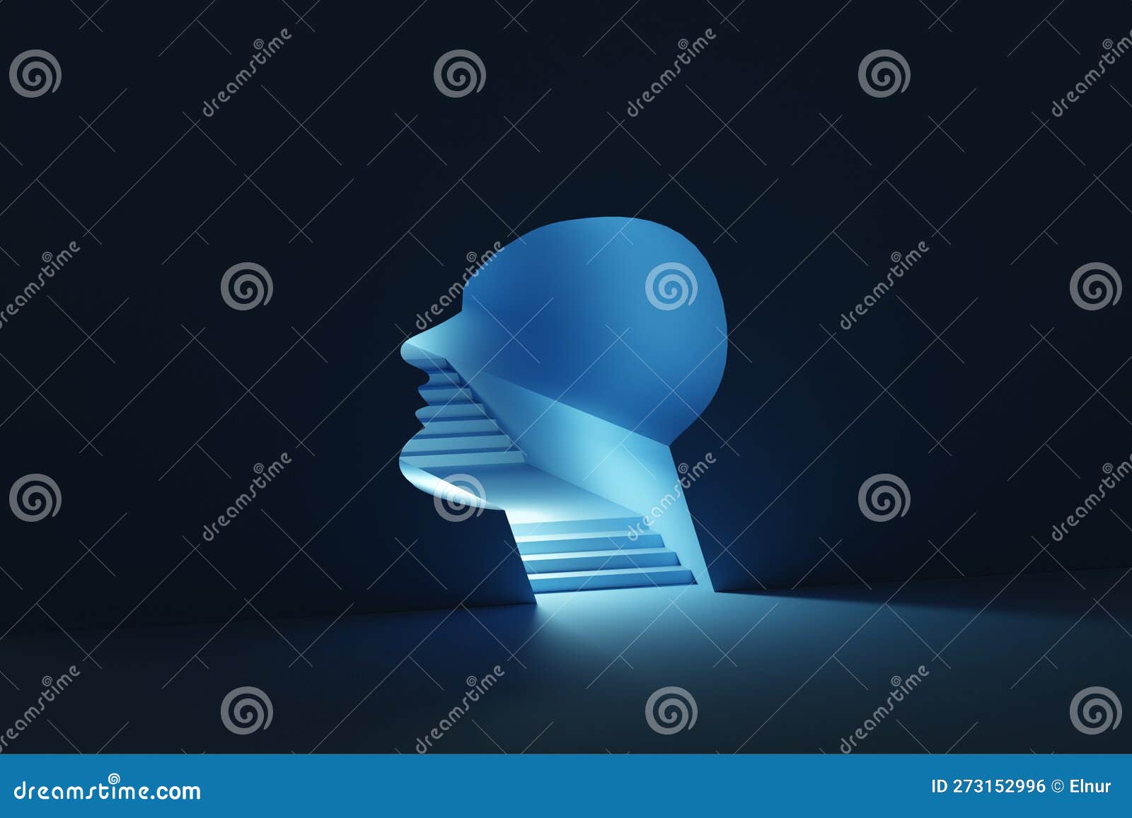Face Silhoette in Split Personality Concept - 3d Rendering Stock ...