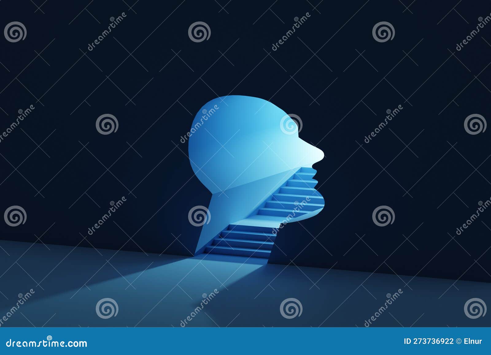 Face Silhoette in Split Personality Concept - 3d Rendering Stock ...