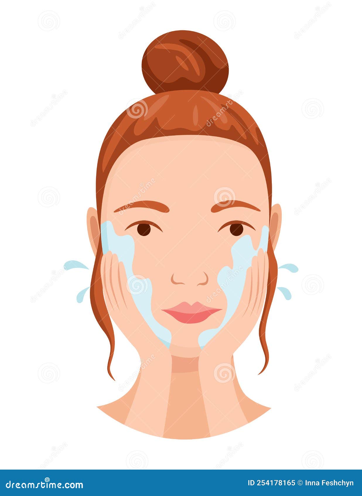 Face Skin Care Facial Cleaning Procedure Girl Cares About Her Face
