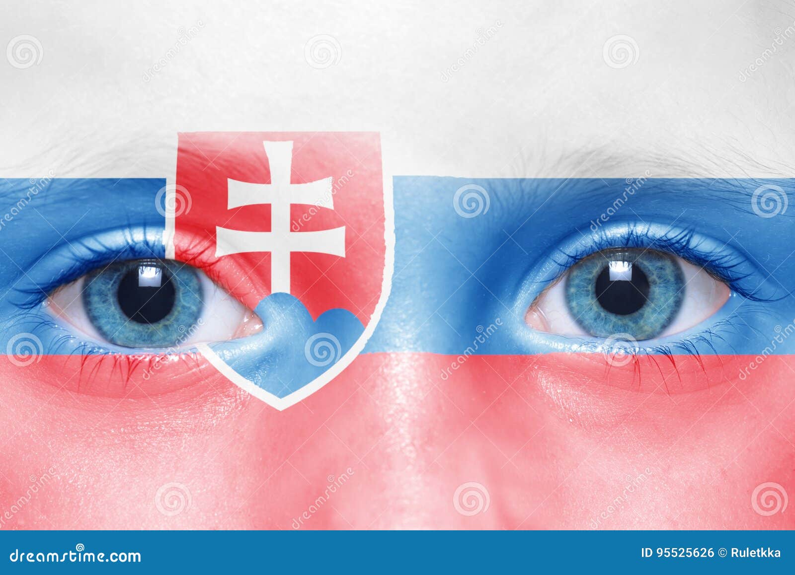 Face with slovak flag stock photo. Image of girl, capital - 95525626