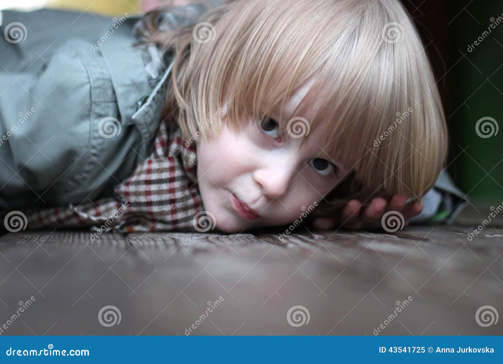 Face of Small Blond Boy Creeping Stock Image - Image of glance ...