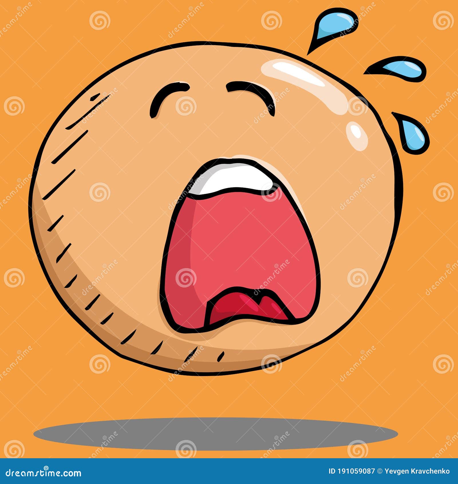 Smiling Face Icon Face With A Smile Vector Illustration Of A Crying Face Hand Drawn Face With