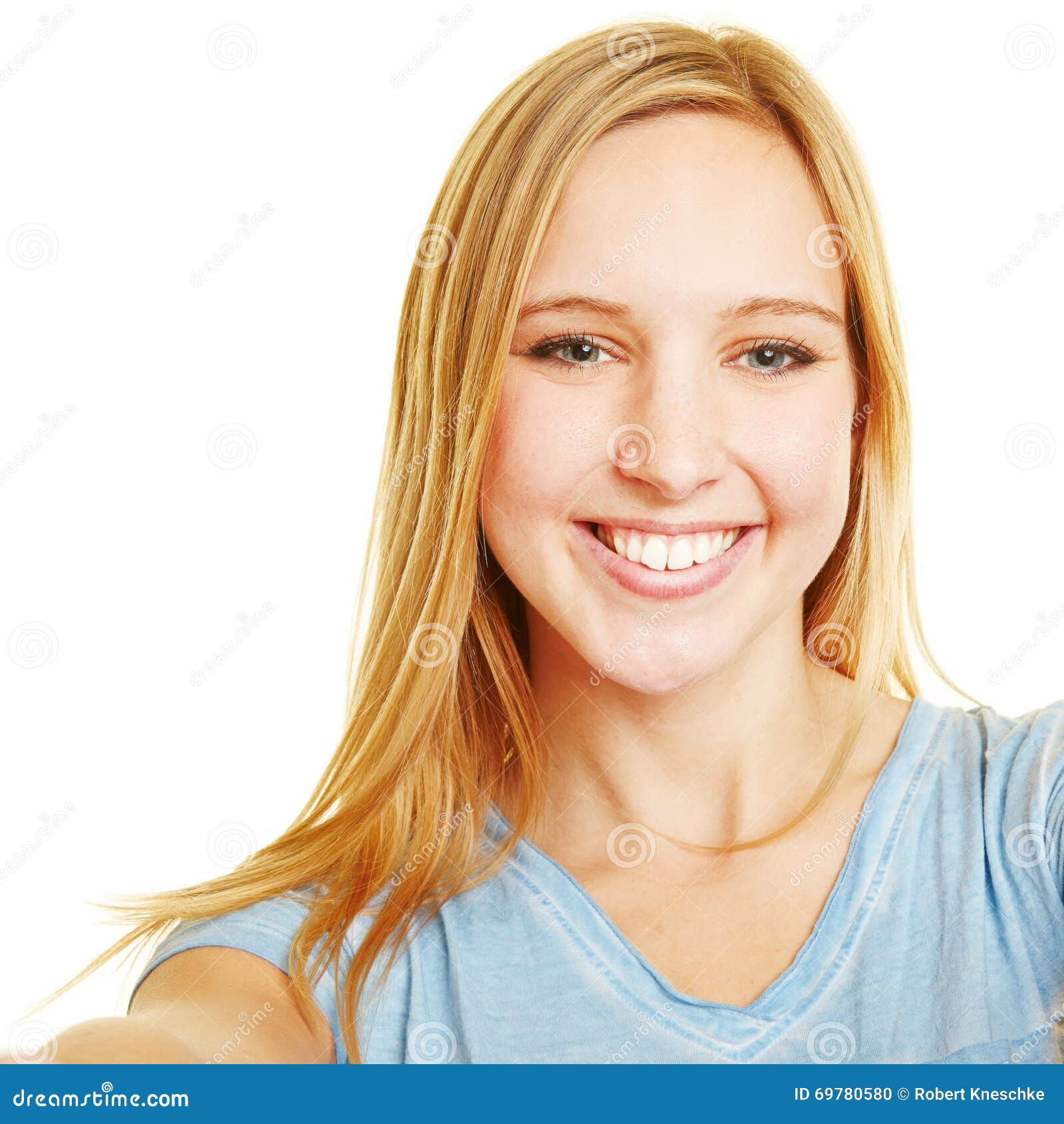 Face of a Smiling Blonde Woman Stock Photo - Image of smile, woman ...