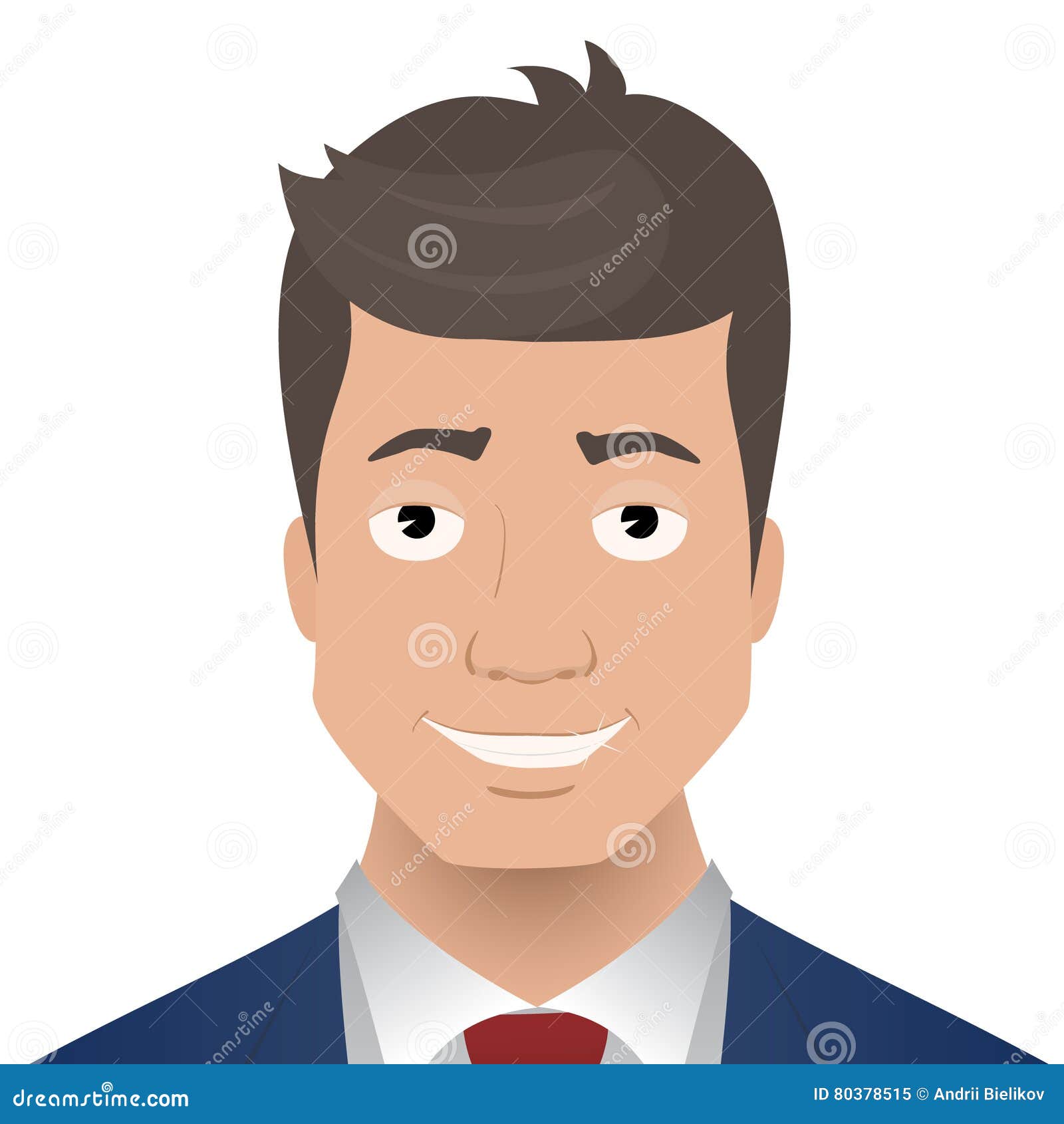 Face smiling businessman stock vector. Illustration of necktie - 80378515
